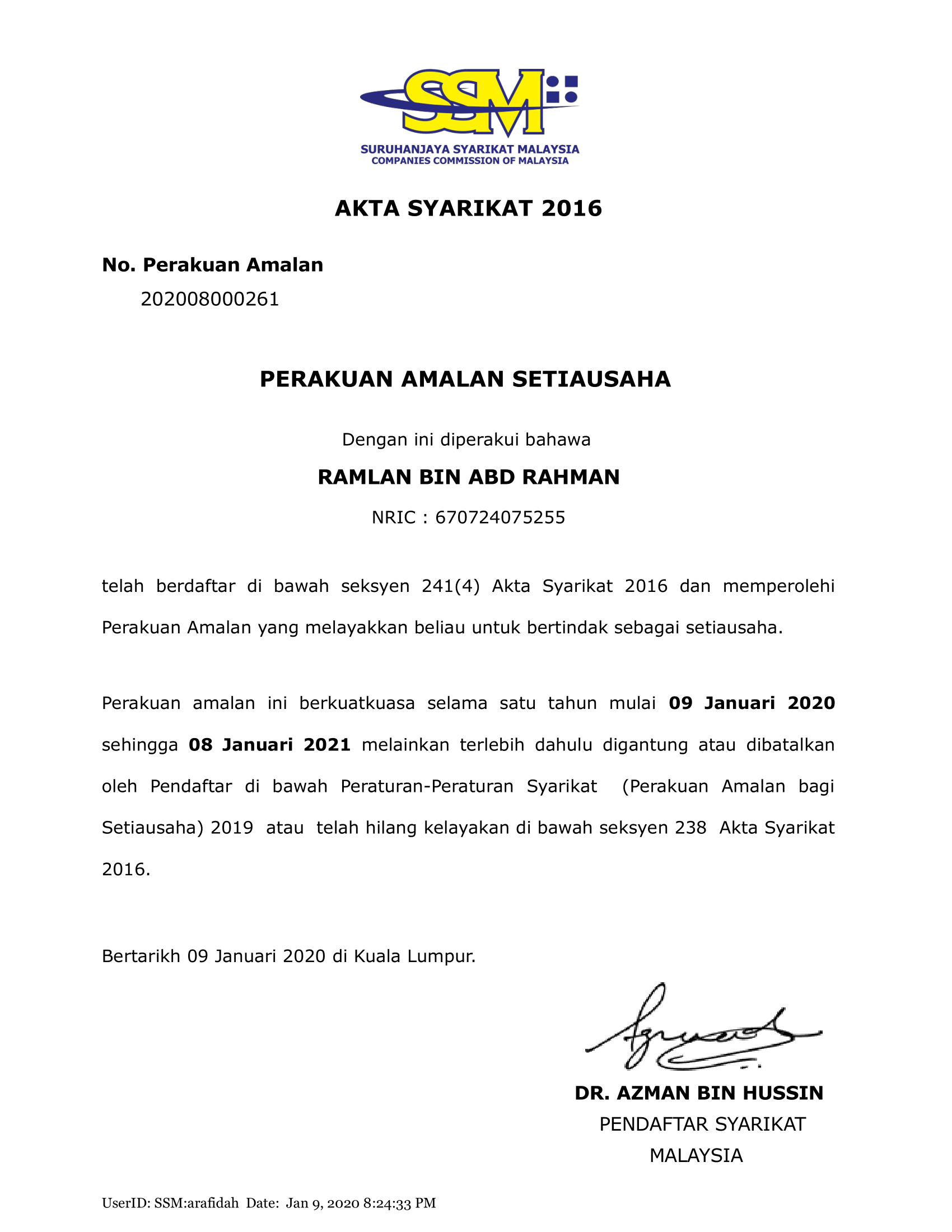 Sample Page | DAFTAR SYARIKAT SDN BHD